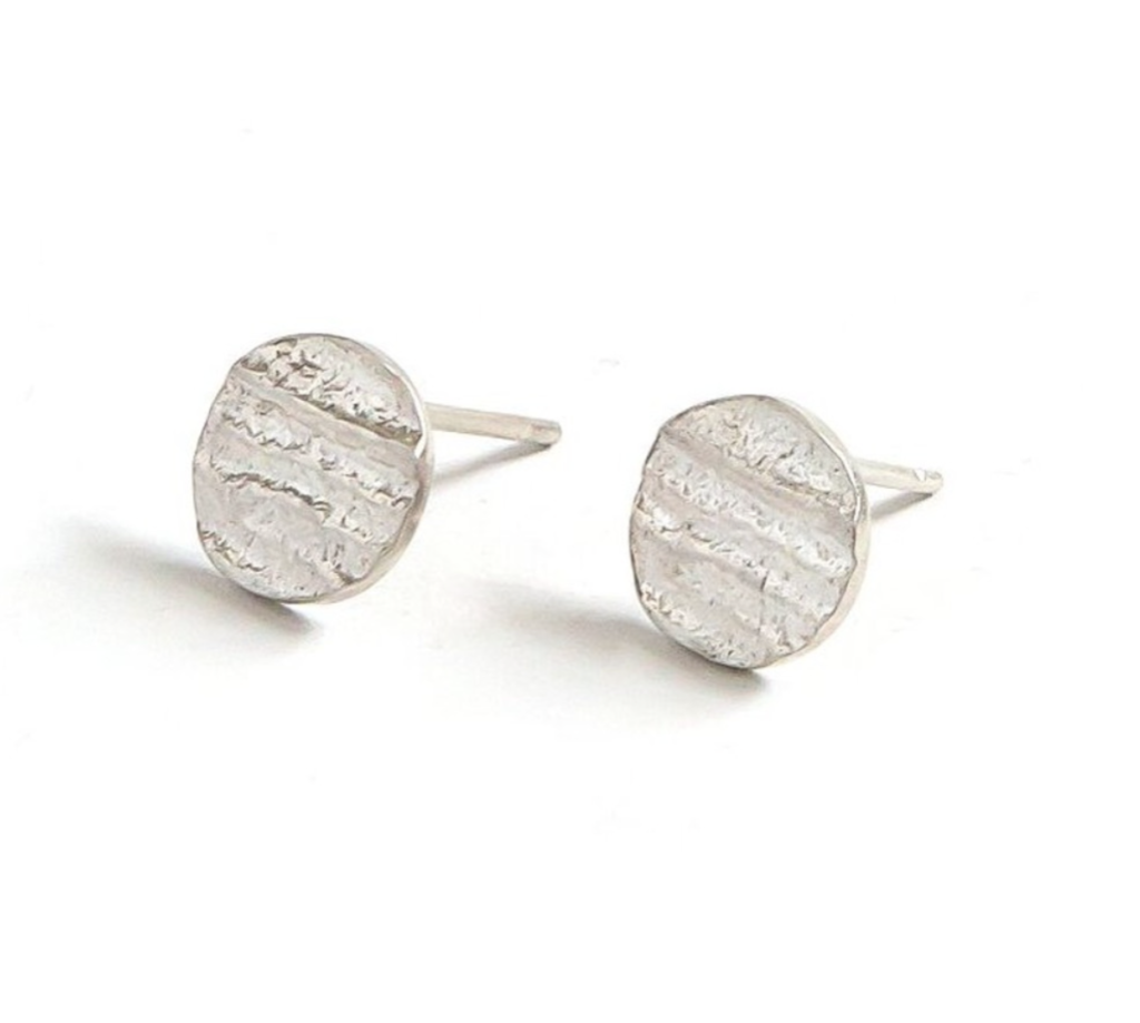 Textured Sterling Silver Studs - FairTrade Caravans